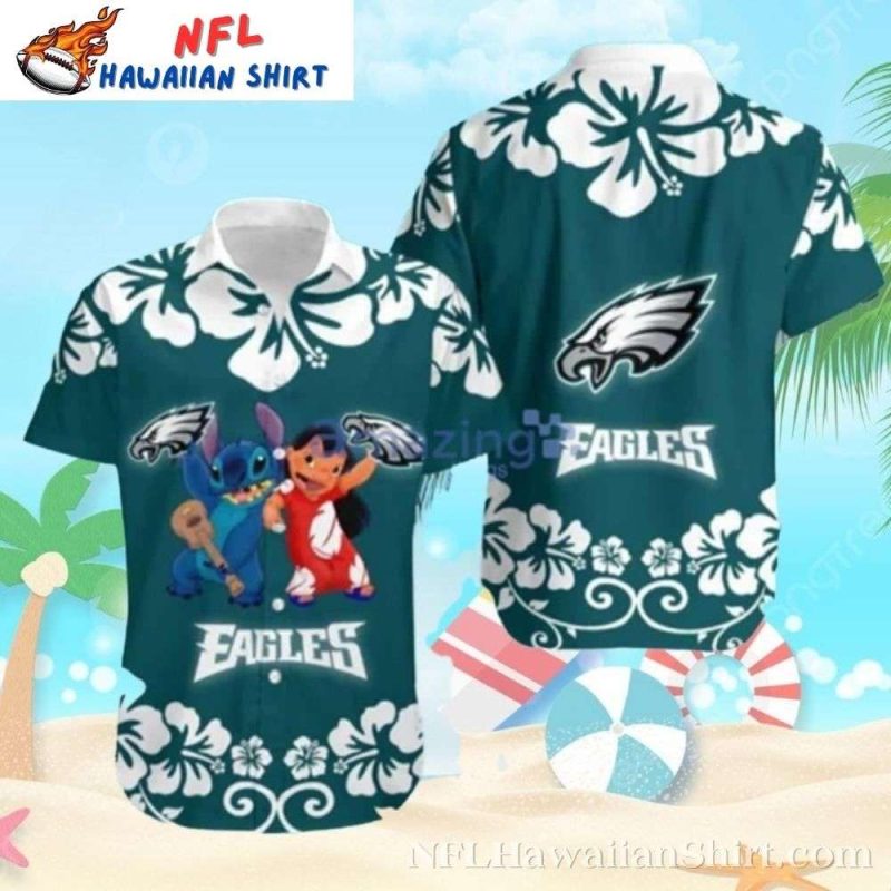 Beach Buddies Lilo And Stitch Philadelphia Eagles Aloha Hawaiian Shirt ...