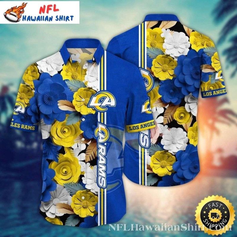 Botanical Blue LA Rams Hawaiian Shirt – Floral Fanfare Edition - Hot ...
