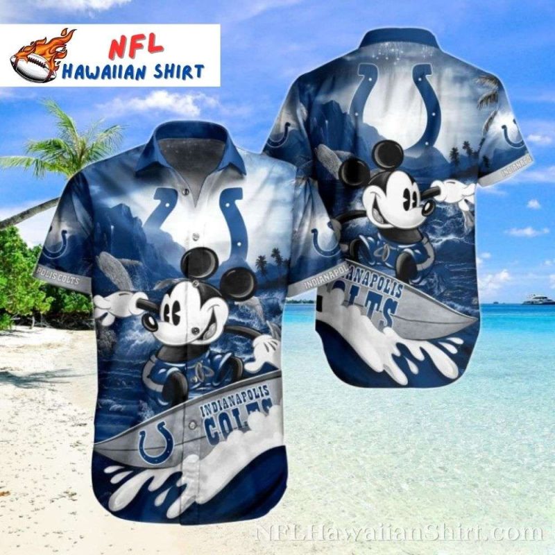 Cartoon Beach Day – Mickey Surfing Indianapolis Colts Hawaiian Shirt ...
