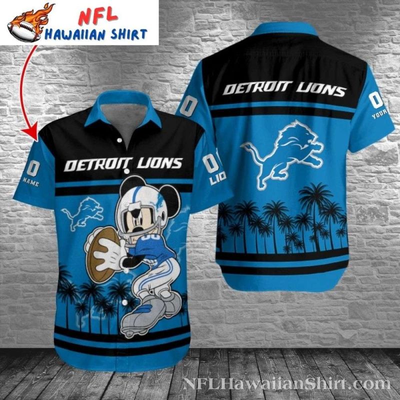 Cartoon Gridiron Customizable Detroit Lions Mickey Hawaiian Shirt - Hot ...