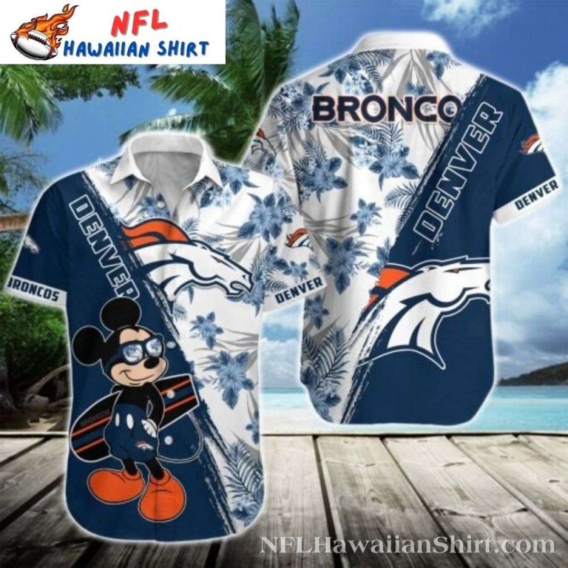 Denver Broncos Logo Print, Mickey And Surfboard Hawaiian Shirt - Hot ...