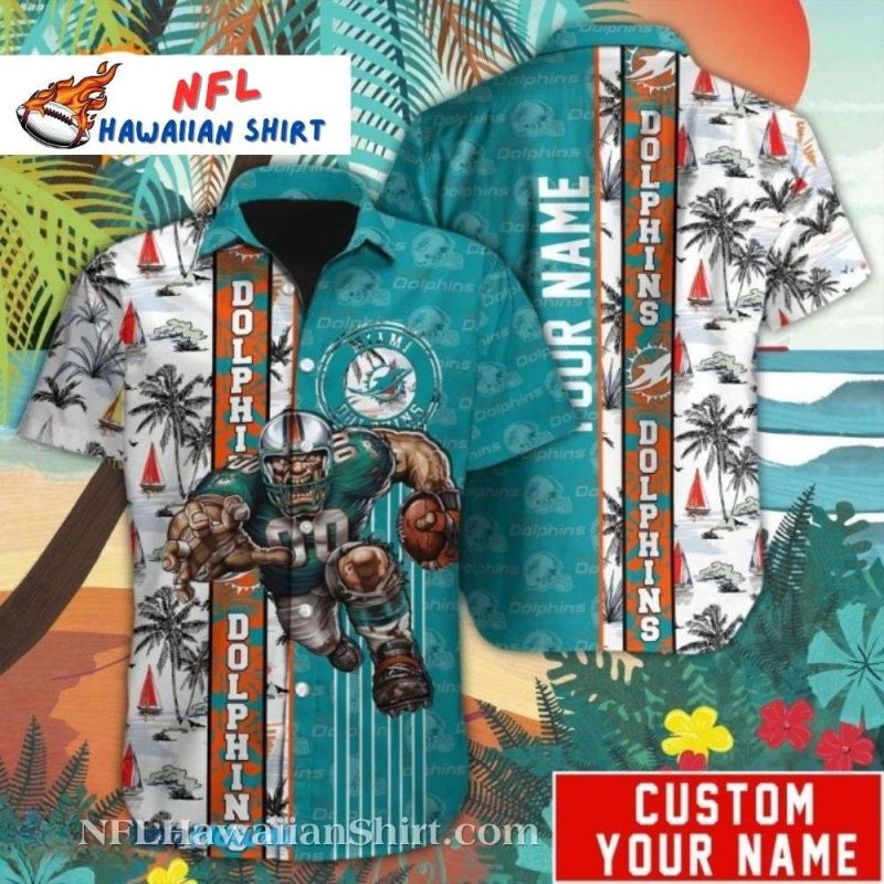 End Zone Rush Miami Dolphins Beachside Hawaiian Shirt - Hot Sale 2026