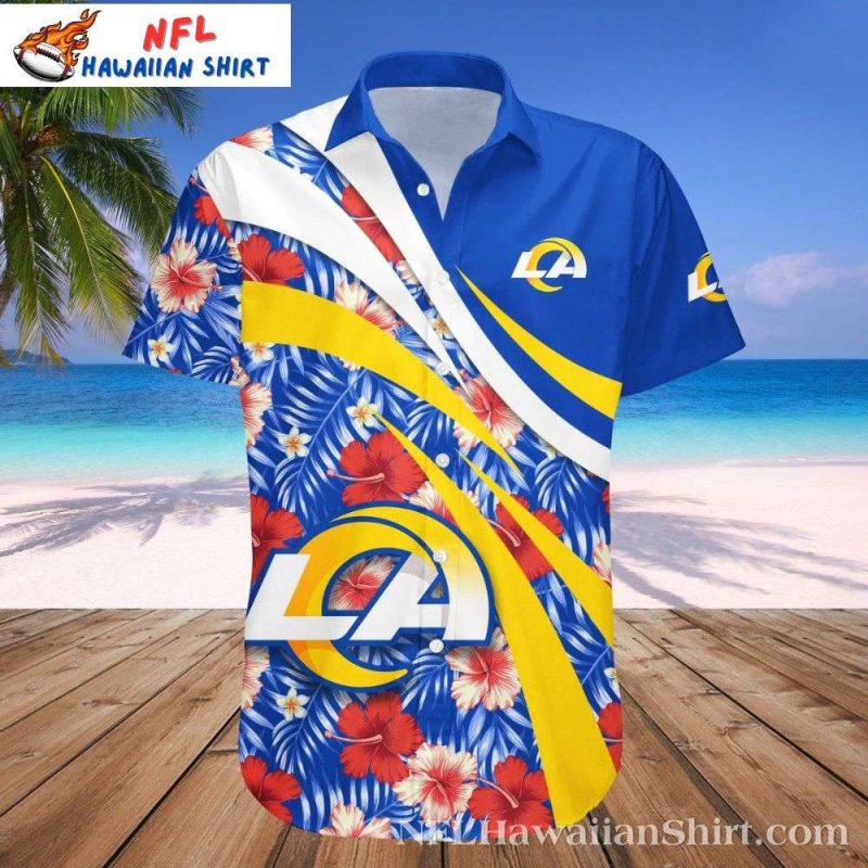 Floral Blitz LA Rams Hawaiian Shirt – Hibiscus Harmony - Hot Sale 2025