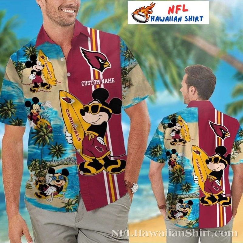 Funny Mickey’s Beach Vacation Arizona Cardinals Hawaiian Shirt - Hot ...