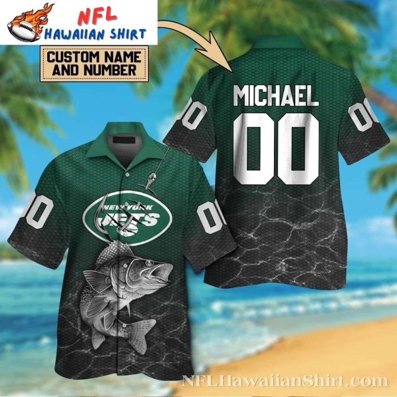 Gridiron Grouper Jets Personalized Hawaiian Fishing Shirt - Hot Sale 2025