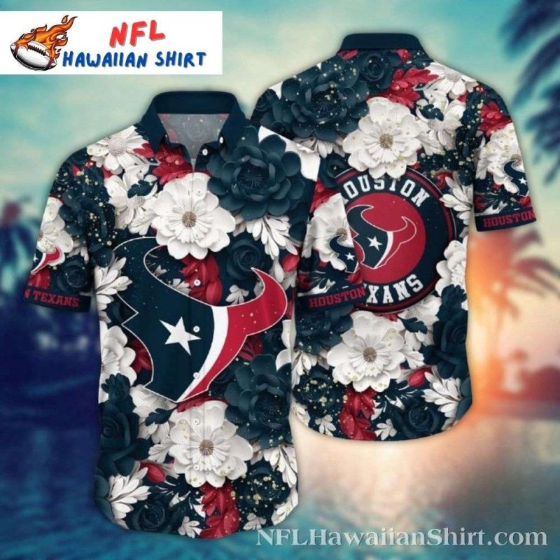 Houston Texans Royal Blossom Fanfare Hawaiian Shirt – Blue Floral Cheer ...