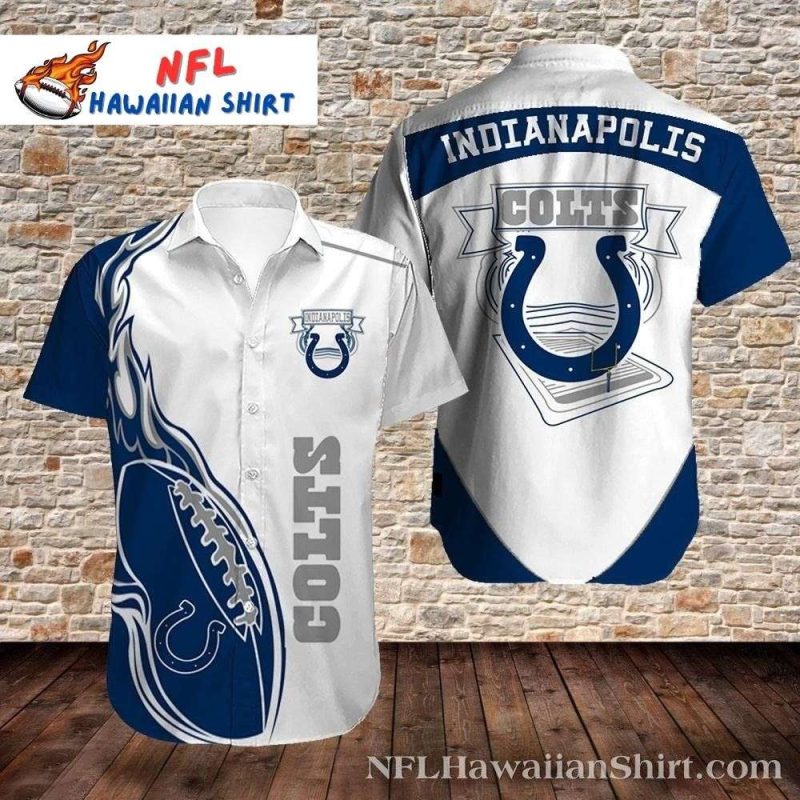 Indianapolis Colts Logo And Fireball Pattern Hawaiian Shirt - Hot Sale 2026