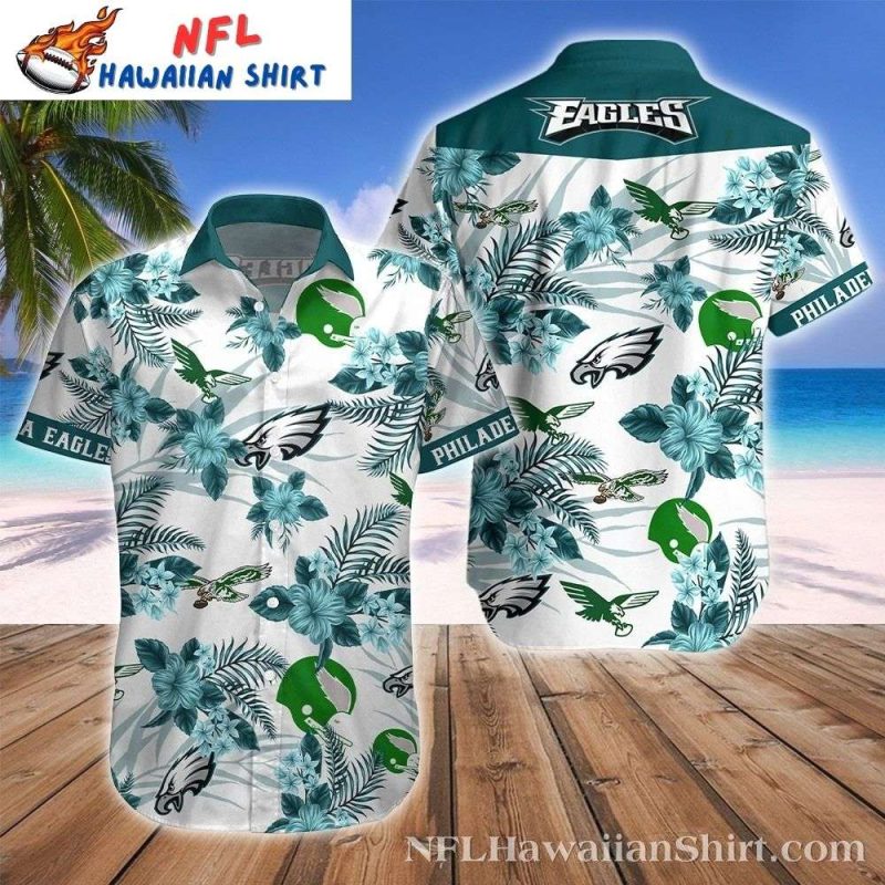 Island Breeze Philadelphia Eagles Aloha Shirt – Floral Teal Fantasy ...