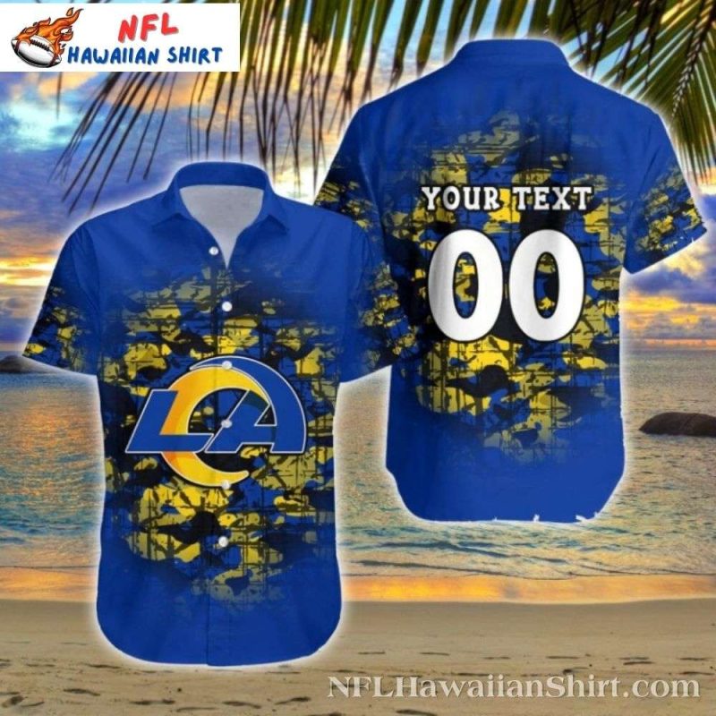 LA Rams Abstract Art Hawaiian Shirt – Blue Haze Edition - Hot Sale 2025