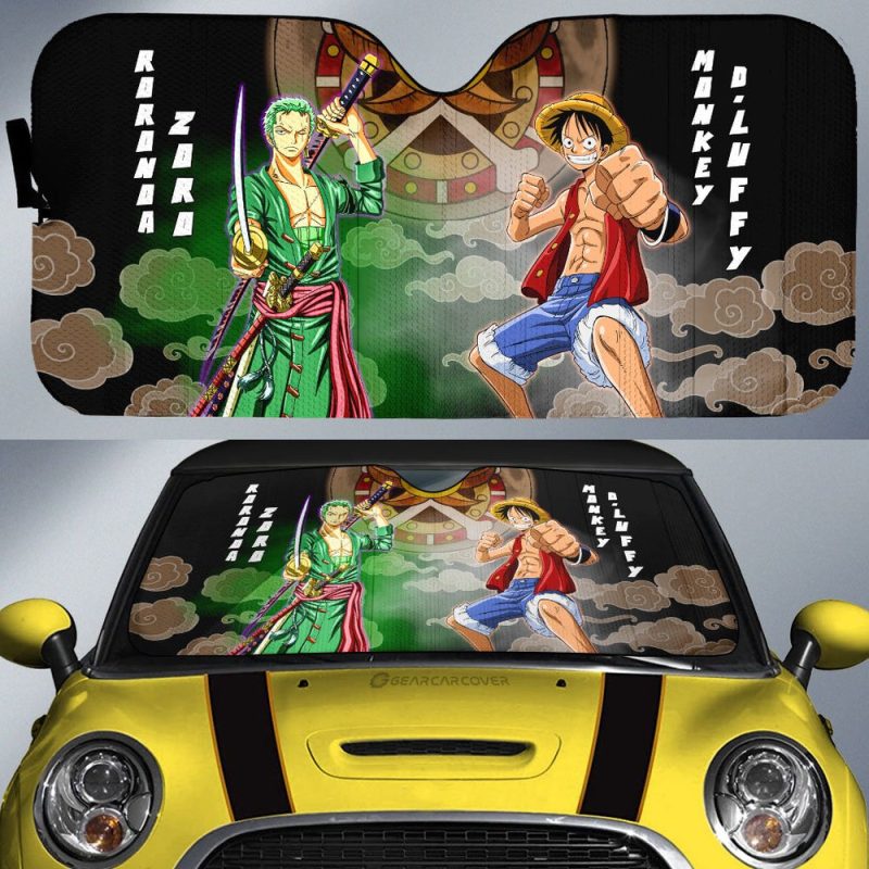 Luffy And Zoro Car Sunshade Custom For One Piece Anime Fans - Hot Sale 2025
