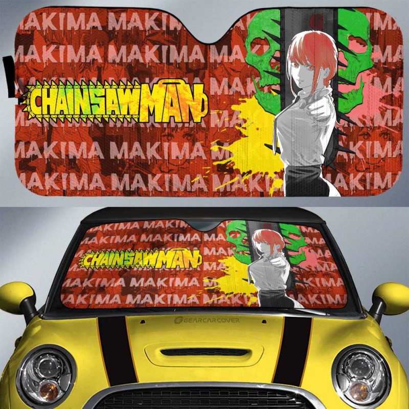 Makima Car Sunshade Custom Chainsaw Man Anime Car Interior Accessories ...