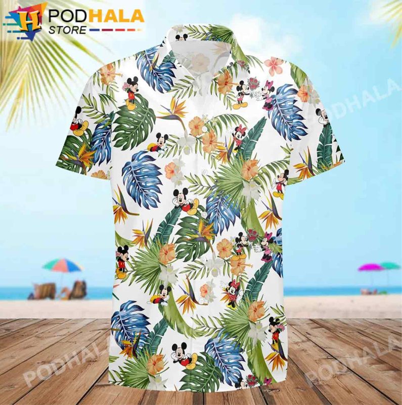 Mickey And Minnie Flower Aloha Hawaii Mickey Mouse Hawaiian Shirt 3D ...