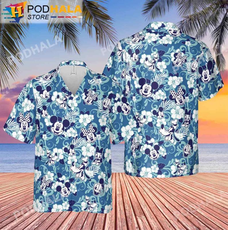 Mickey And Minnie Flower Hawai Aloha Mickey Mouse Hawaiian Shirt - Hot ...