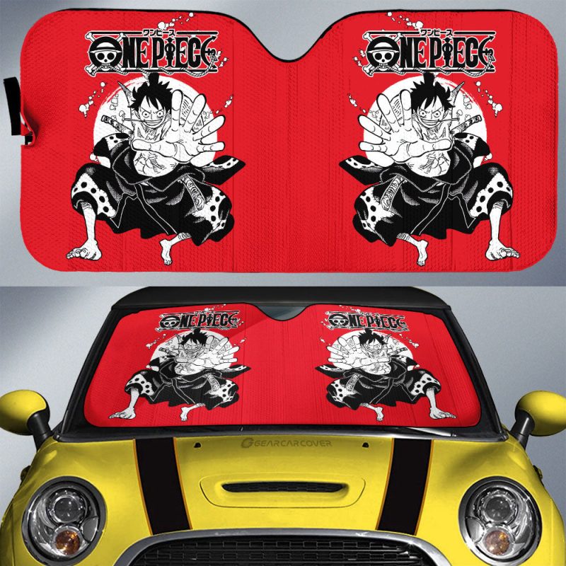 Monkey D. Luffy Car Sunshade Custom Manga Style One Piece Anime Car ...