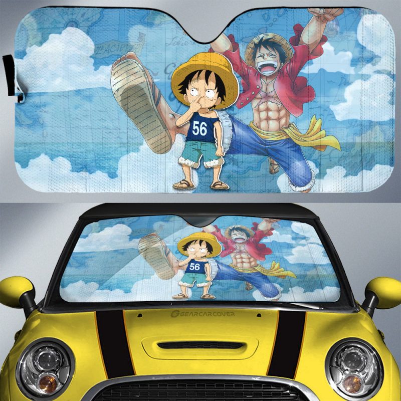 Monkey D. Luffy Car Sunshade Custom One Piece Map Anime Car Accessories ...