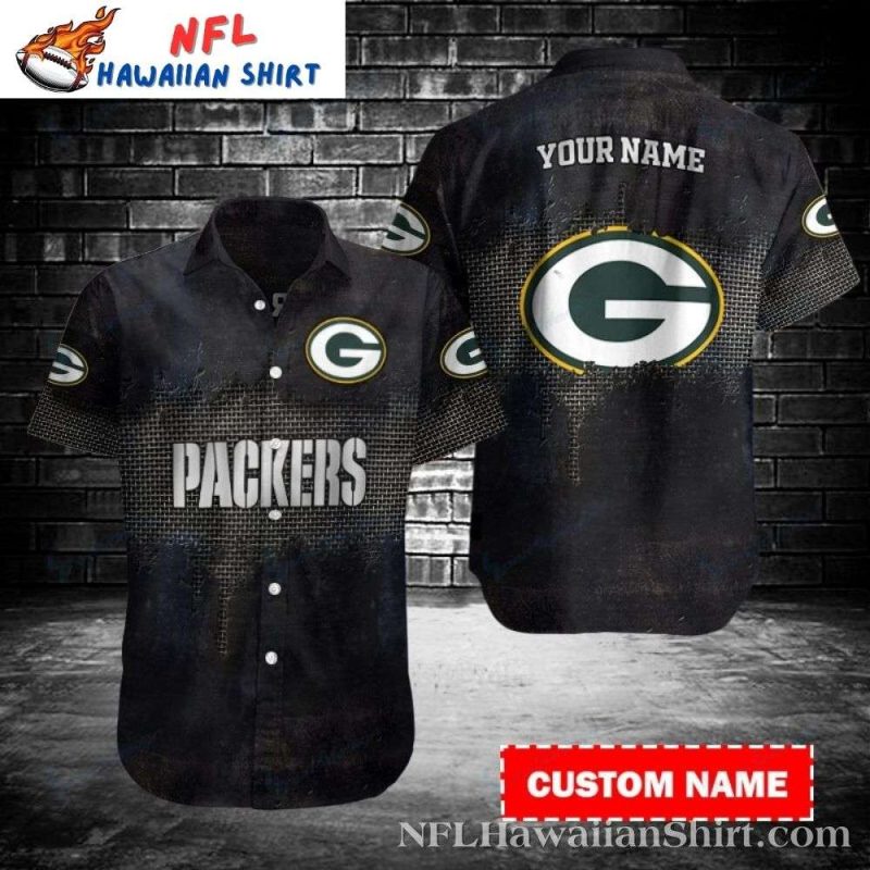 Monochrome Gridiron Green Bay Packers Hawaiian Shirt - Hot Sale 2025