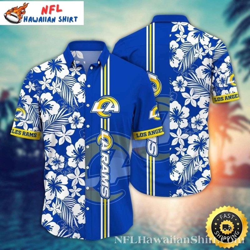 Monochrome LA Rams Hawaiian Shirt – Midnight Florals Edition - Hot Sale ...