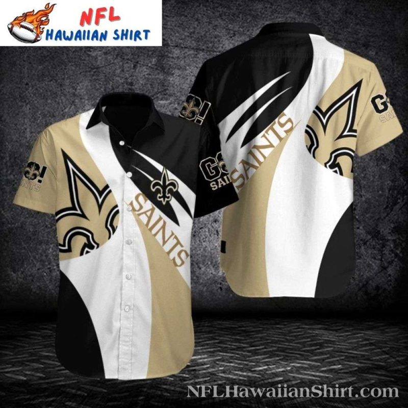 NFL Saints Hawaiian Shirt With Classic Diagonal Stripes And Logo ...