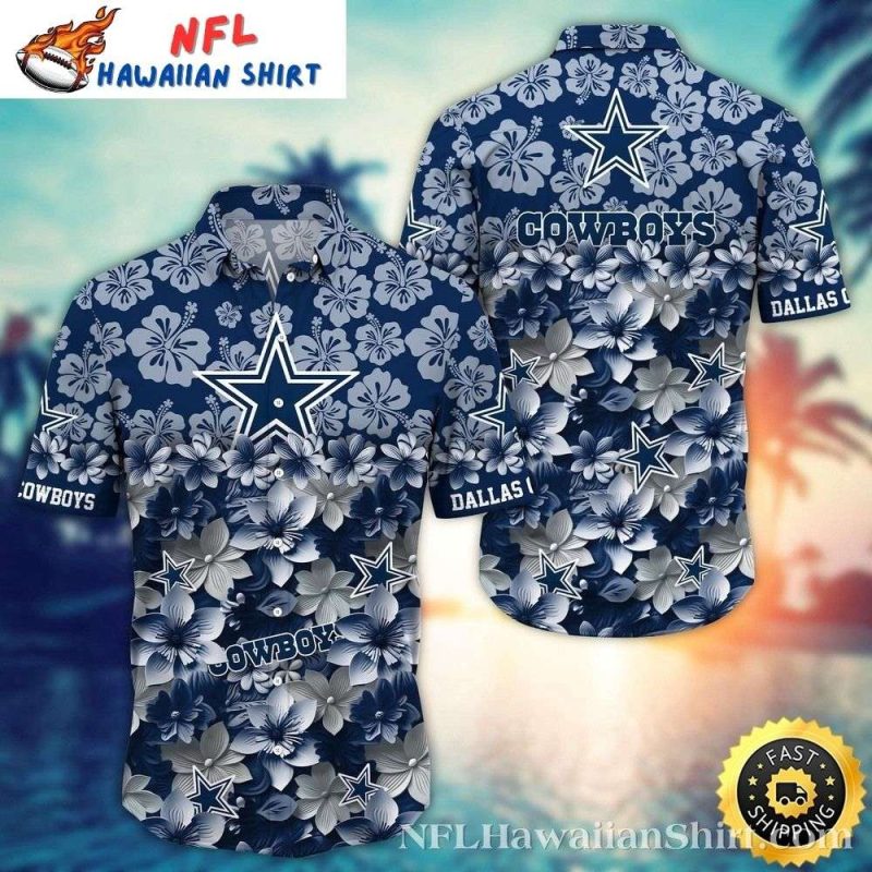 Navy Floral Emblem Dallas Cowboys Aloha Shirt – Petal Power Play - Hot ...