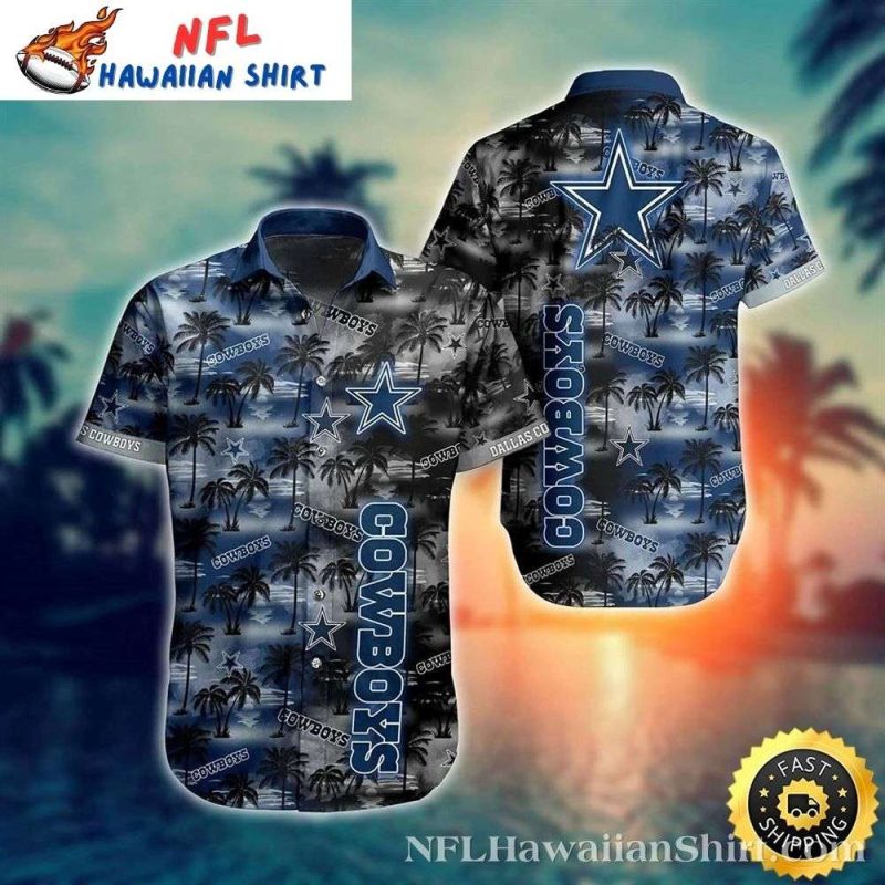 Palm Tree Paradise Dallas Cowboys Aloha Shirt – Sunset Fanfare - Hot ...