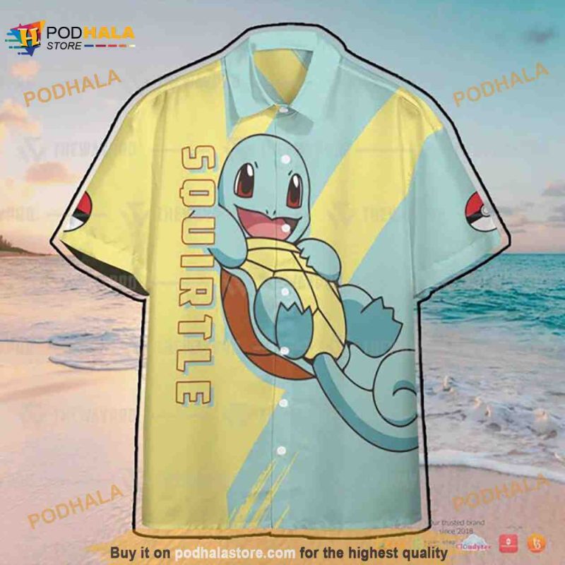 Pokemon Squirtle Funny 3D Hawaiian Shirt - Hot Sale 2026