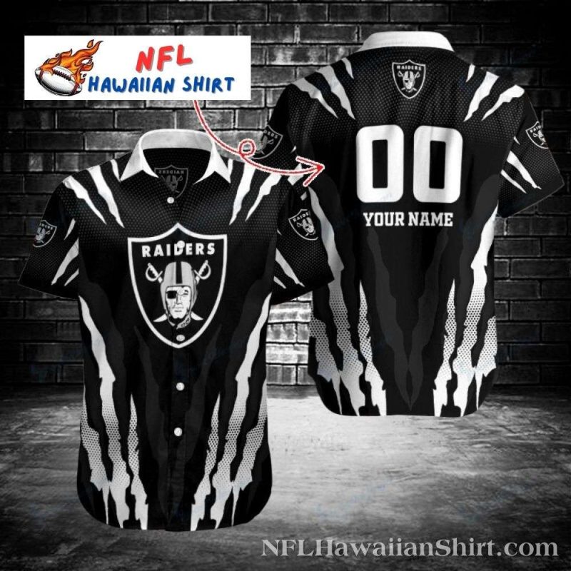 Raiders Custom Name And Number Zebra Stripe Hawaiian Shirt - Hot Sale 2026