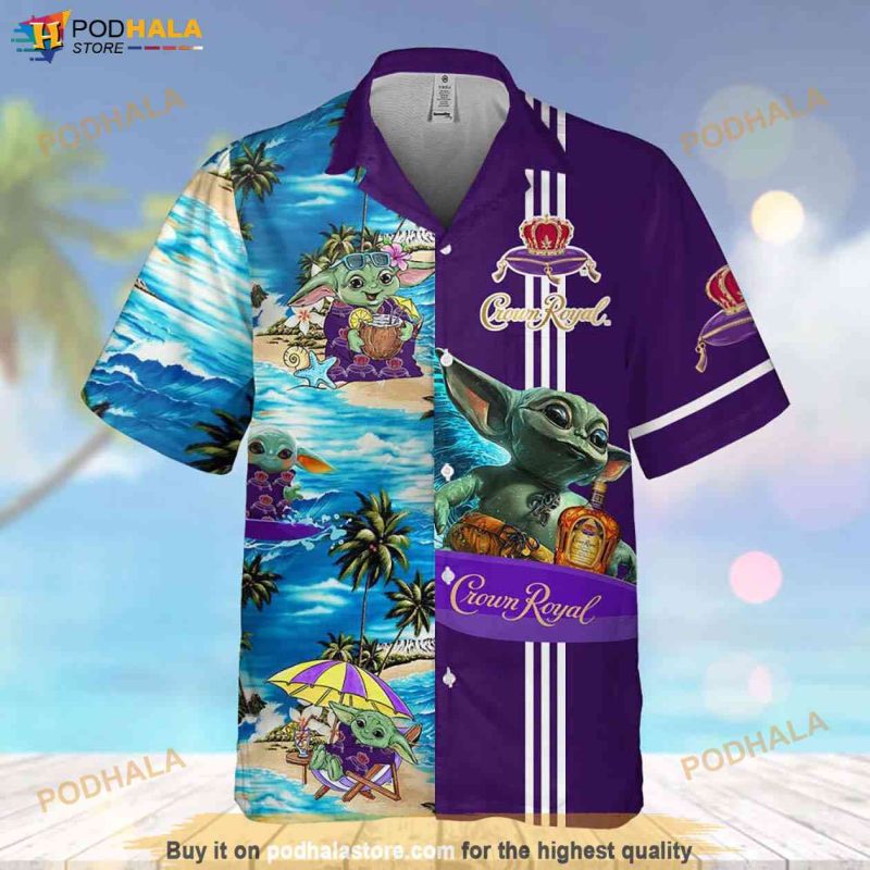 Star Wars Baby Yoda Surfing Crown Royal Hawaiian Shirt - Hot Sale 2025