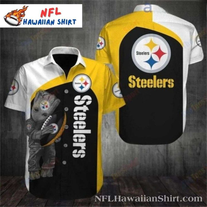 Steelers Cosmic Guardian Football Baby Groot Hawaiian Shirt - Hot Sale 2025