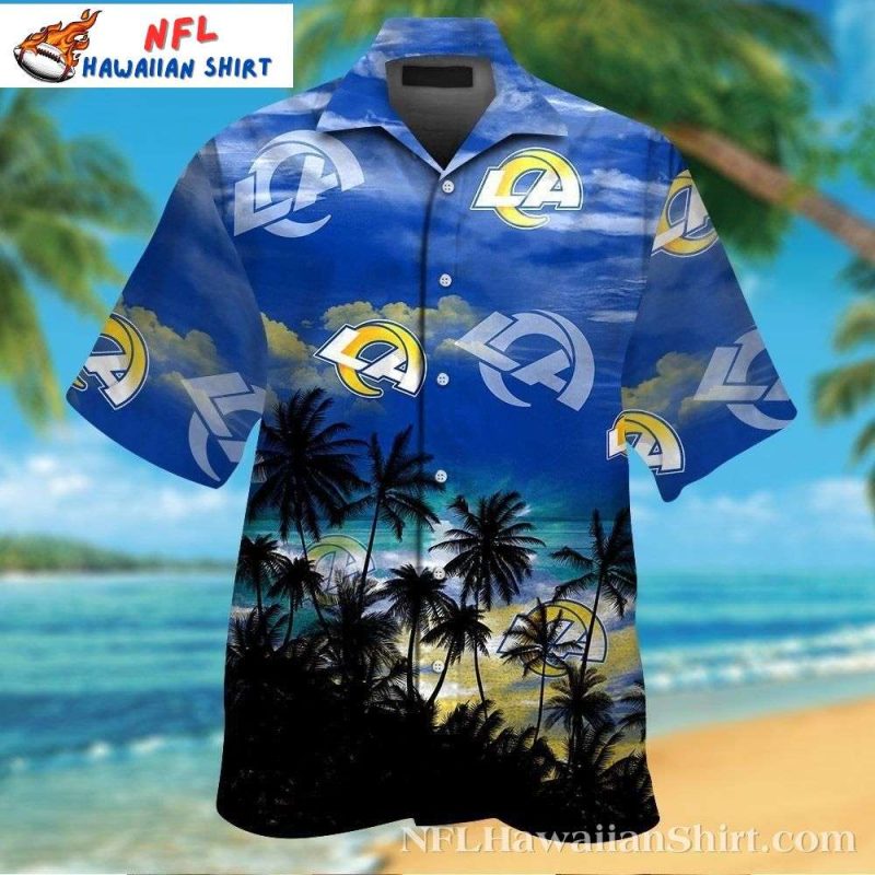 Tropical Kickoff LA Rams Hawaiian Shirt – Midnight Palm Silhouettes ...