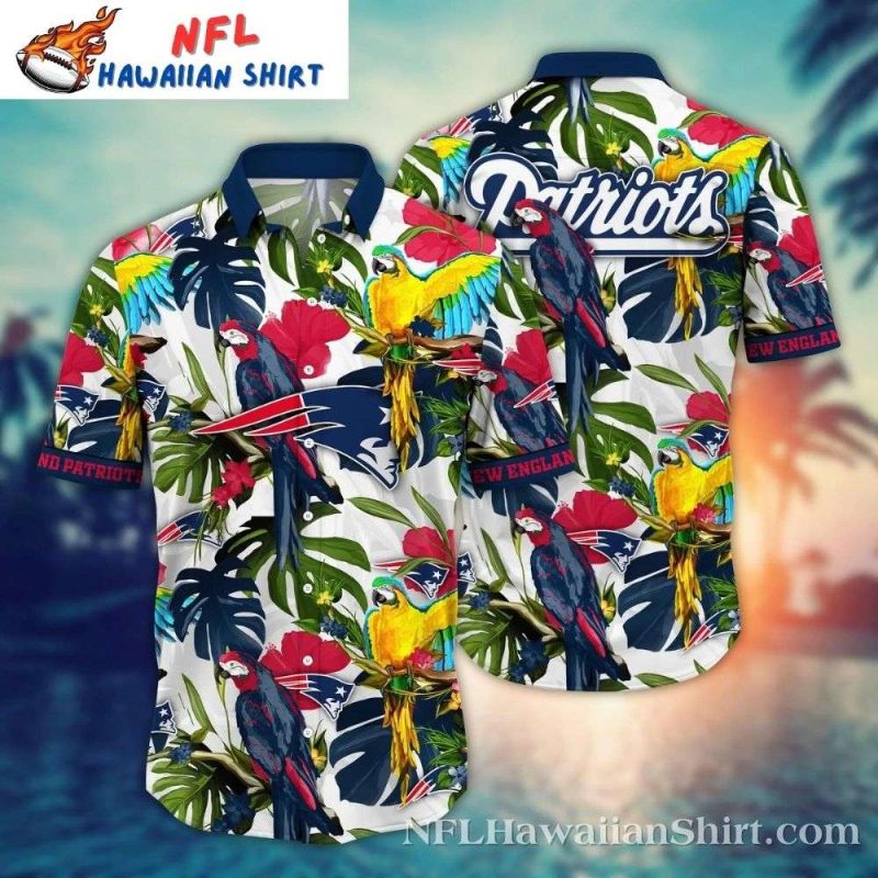 Tropical Parrot Fanfare New England Patriots Hawaiian Shirt - Hot Sale 2025