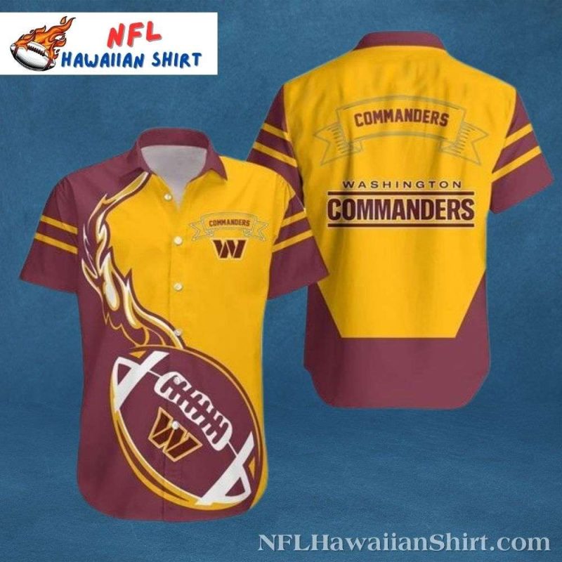 Washington Commanders Maroon And Gold Football Hawaiian Shirt - Hot ...