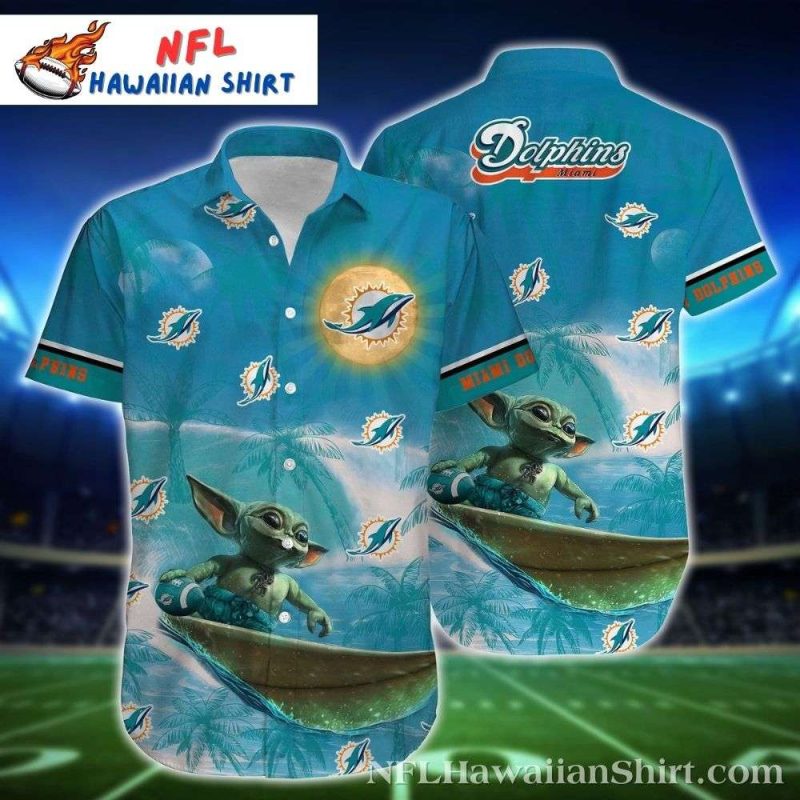 Yoda Surfing Sensation Miami Dolphins Hawaiian Shirt - Hot Sale 2025